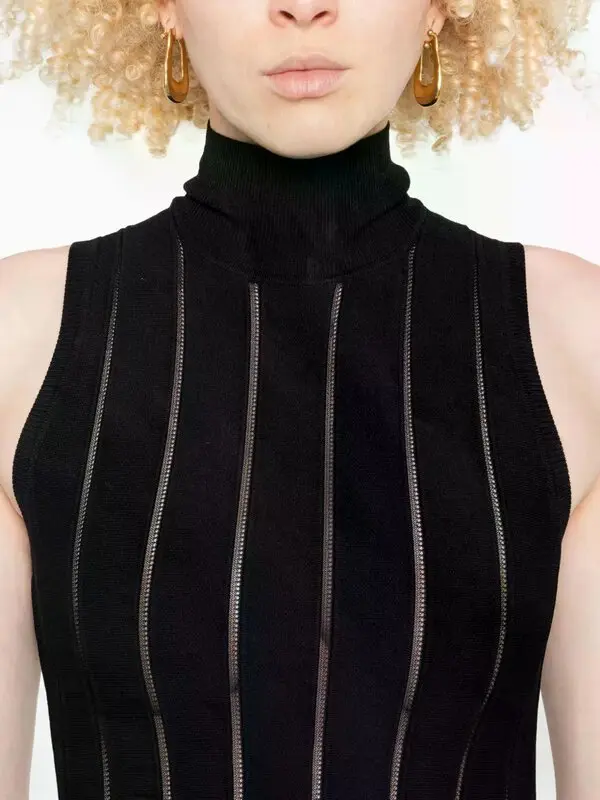 Elisabetta Franchi Ribbed High-neck Dress