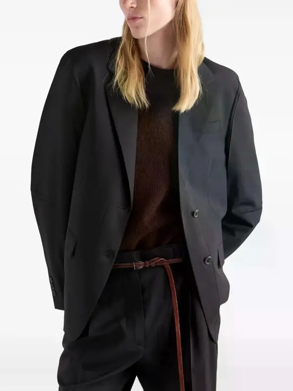 Prada Single-breasted Wool Blazer - Black