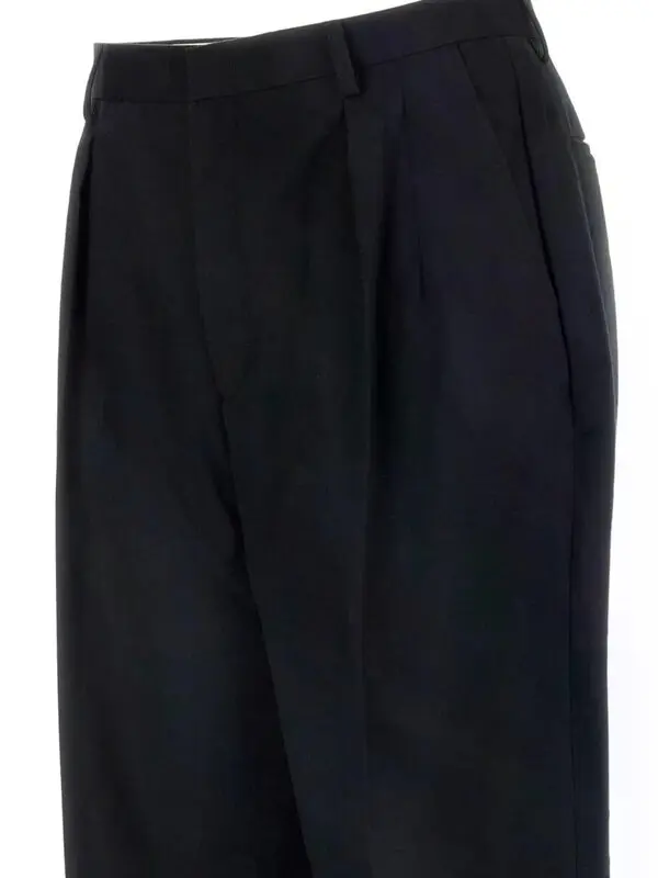 CELLAR DOOR Pleated Straight-leg Trousers - Black