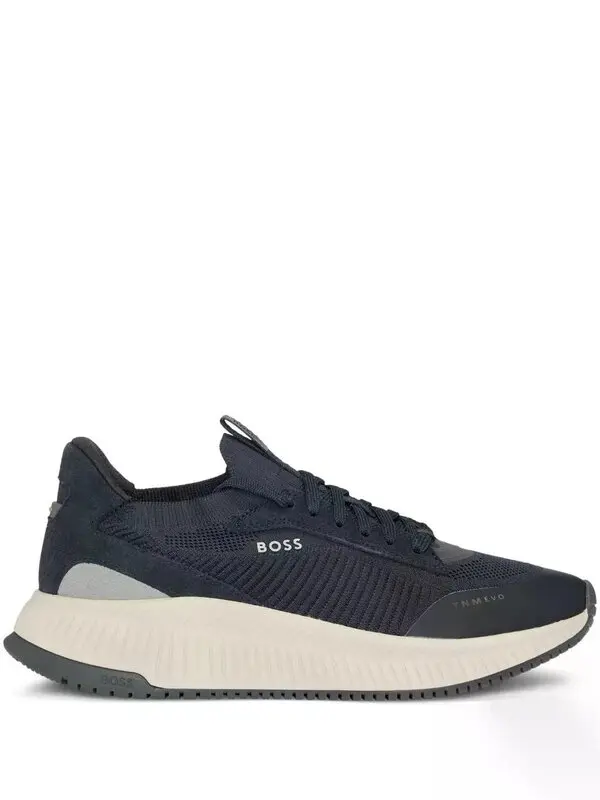 BOSS Ttnm Evo Trainers With Knitted Uppers And Suede Trims - Blue