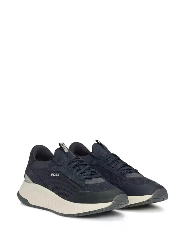 BOSS Ttnm Evo Trainers With Knitted Uppers And Suede Trims - Blue