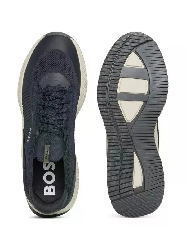 BOSS Ttnm Evo Trainers With Knitted Uppers And Suede Trims - Blue