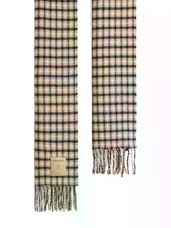 Woolrich Checked Fringed Scarf - Neutrals