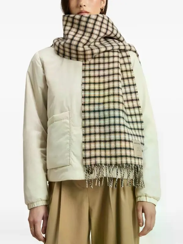 Woolrich Checked Fringed Scarf - Neutrals