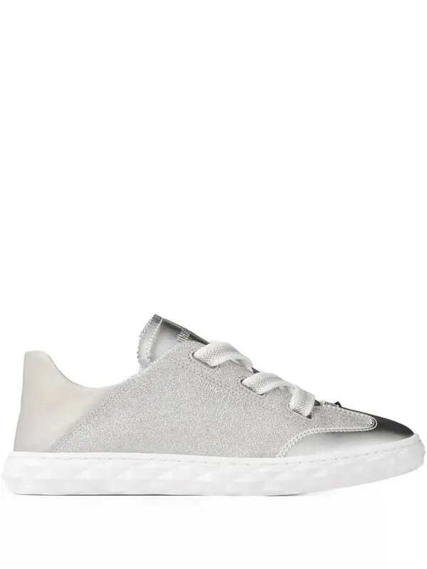 JIMMY CHOO Embroidered-logo Sneakers - V Silver