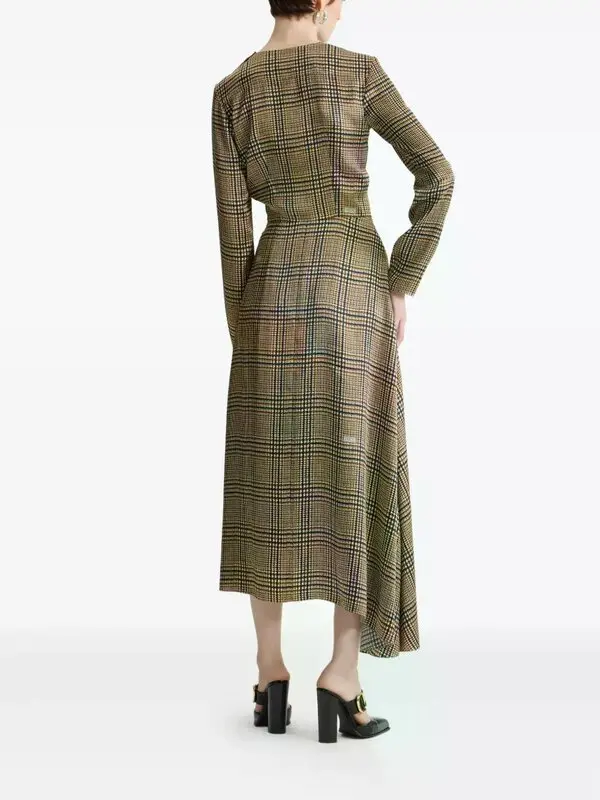 PATOU Check-print Asymmetric Dress