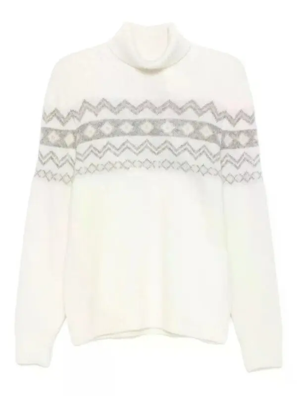 Eleventy Jacquard Turtleneck Sweater