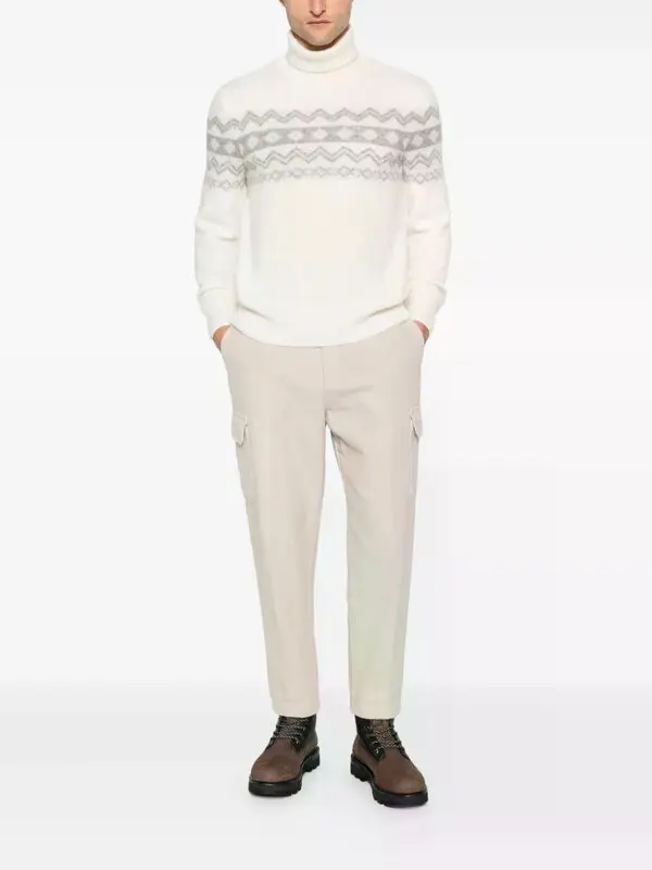 Eleventy Jacquard Turtleneck Sweater