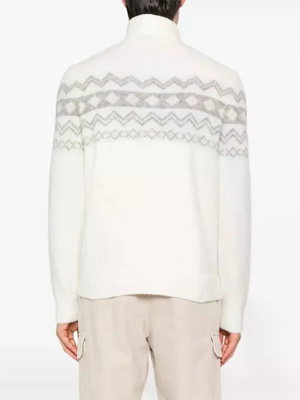 Eleventy Jacquard Turtleneck Sweater