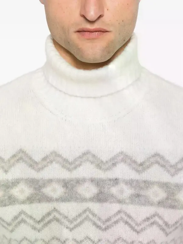 Eleventy Jacquard Turtleneck Sweater