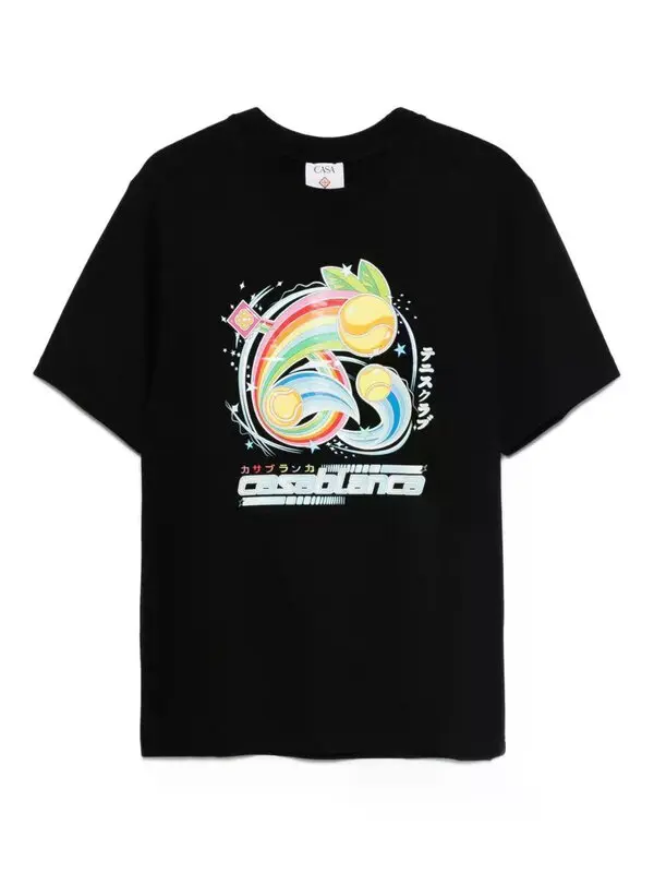 Casablanca Rainbow-print T-shirt - Black