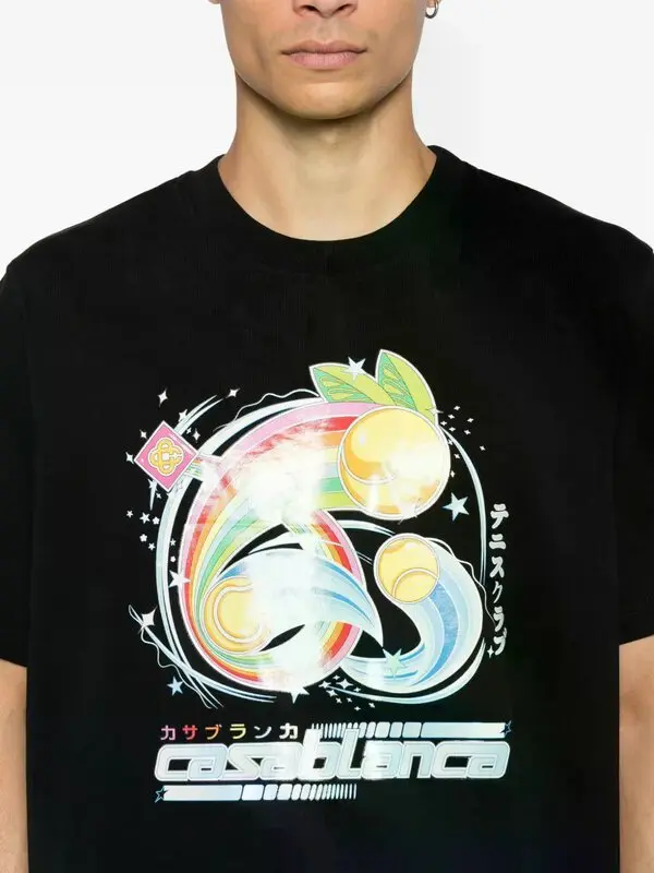 Casablanca Rainbow-print T-shirt - Black