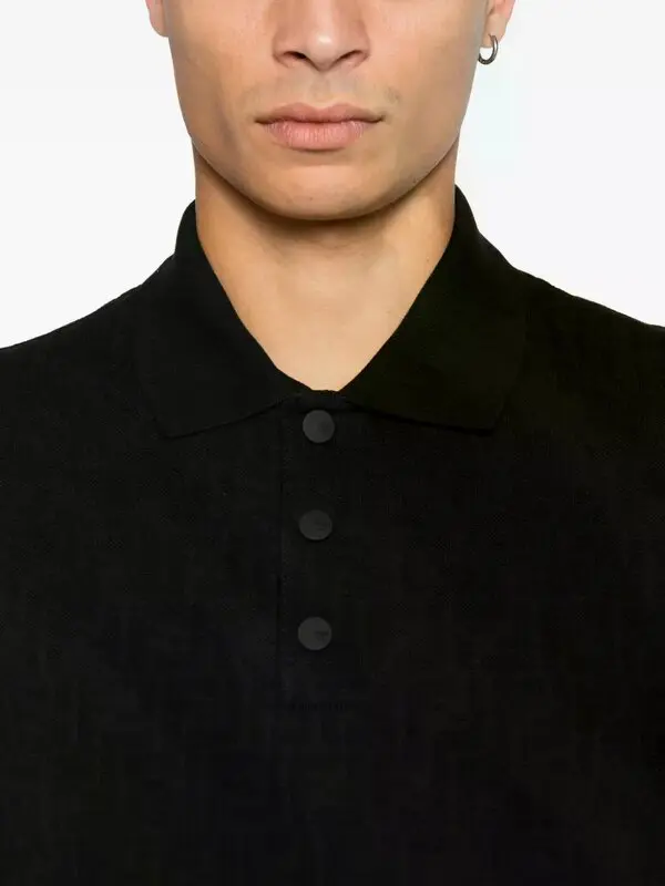 Fendi Textured Button Polo Shirt