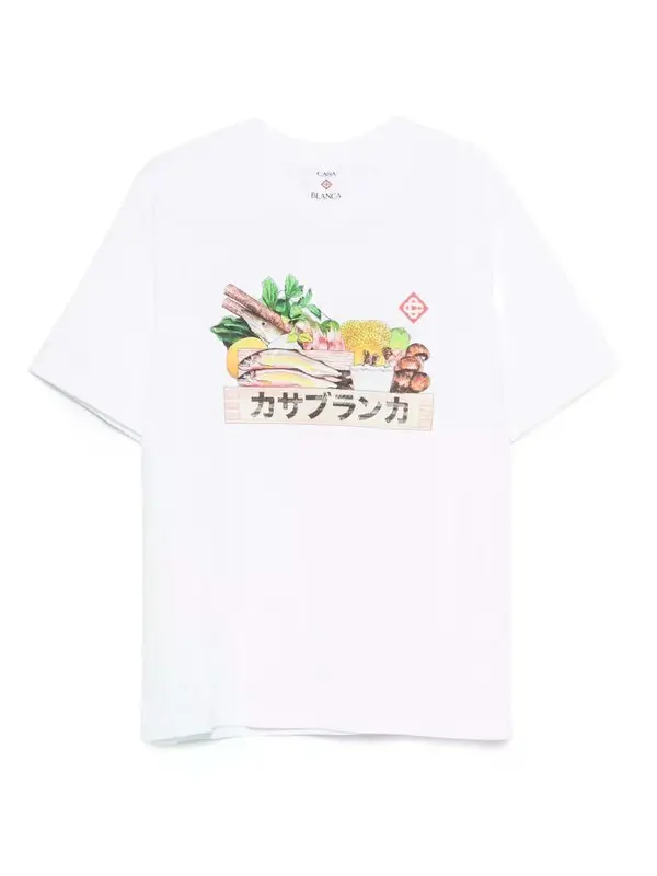 Casablanca Graphic-print Cotton T-shirt - White