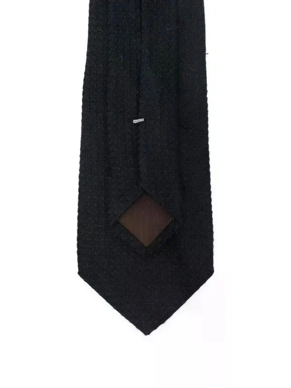Canali Textured Silk-cashmere Tie - Blue