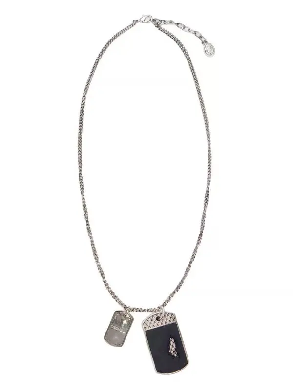 Roberto Cavalli Double-tag Pendant Necklace - Silver