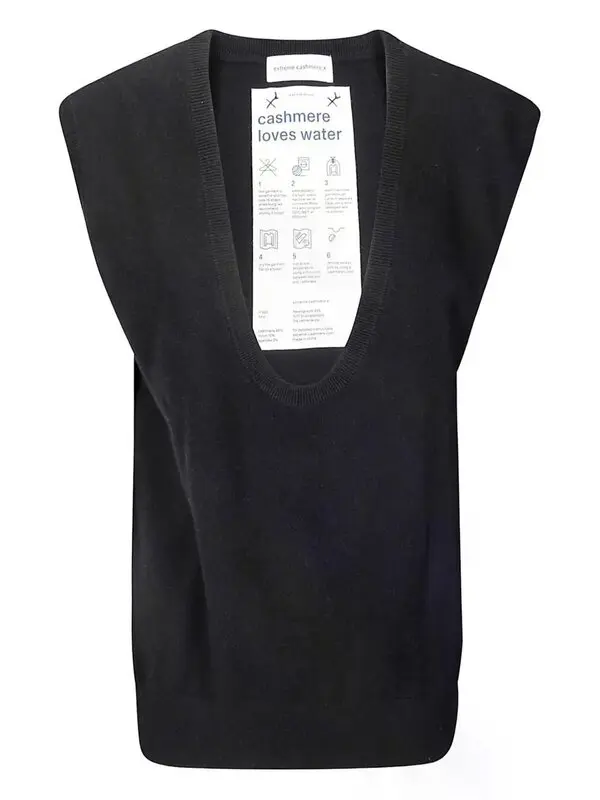 Extreme Cashmere Ribbed Deep-neckline Gilet