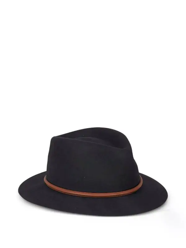 SIGNES Leather-trimmed Felt Hat