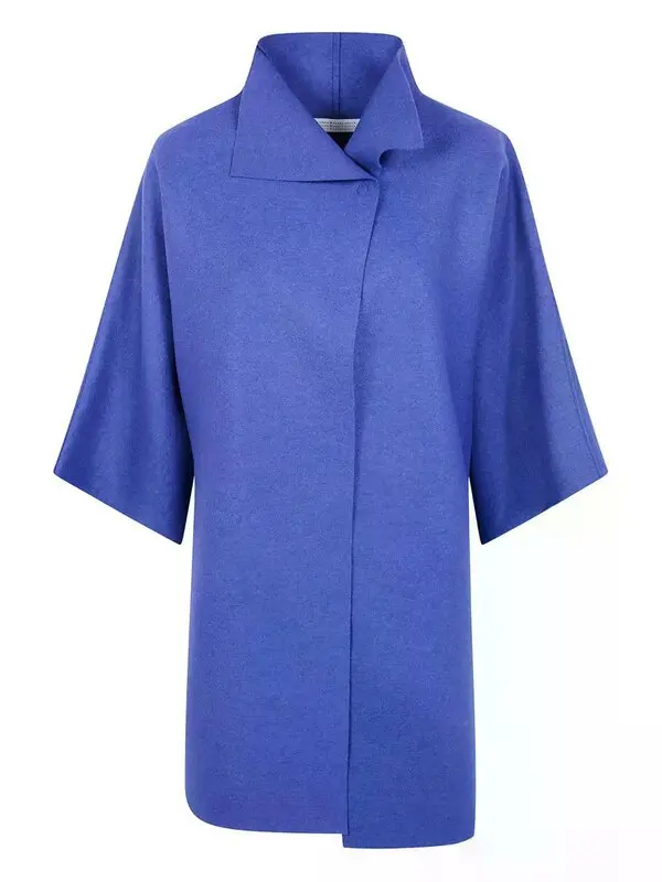 Harris Wharf London Folded-collar Mantle Coat - Blue