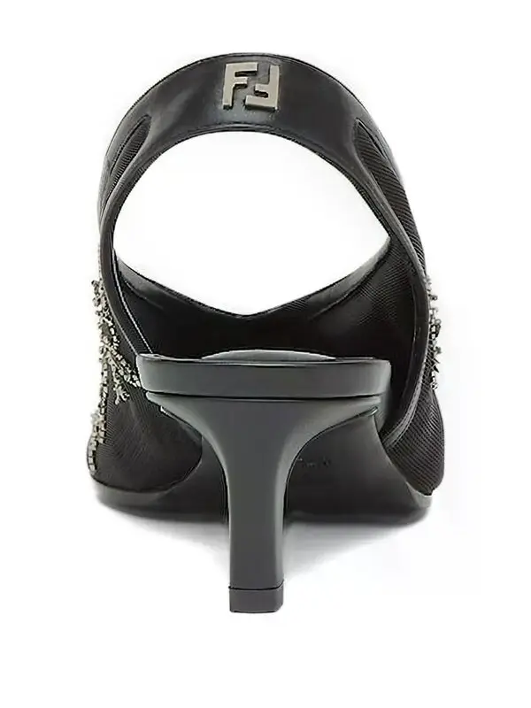 Fendi 46mm Embellished Slingback Heeled Pumps