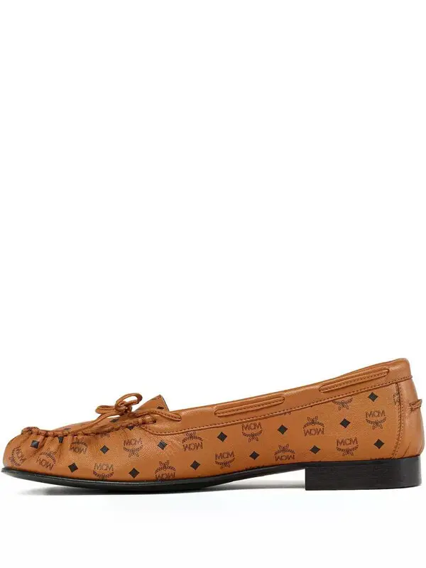 Mcm Monogram Leather Loafers