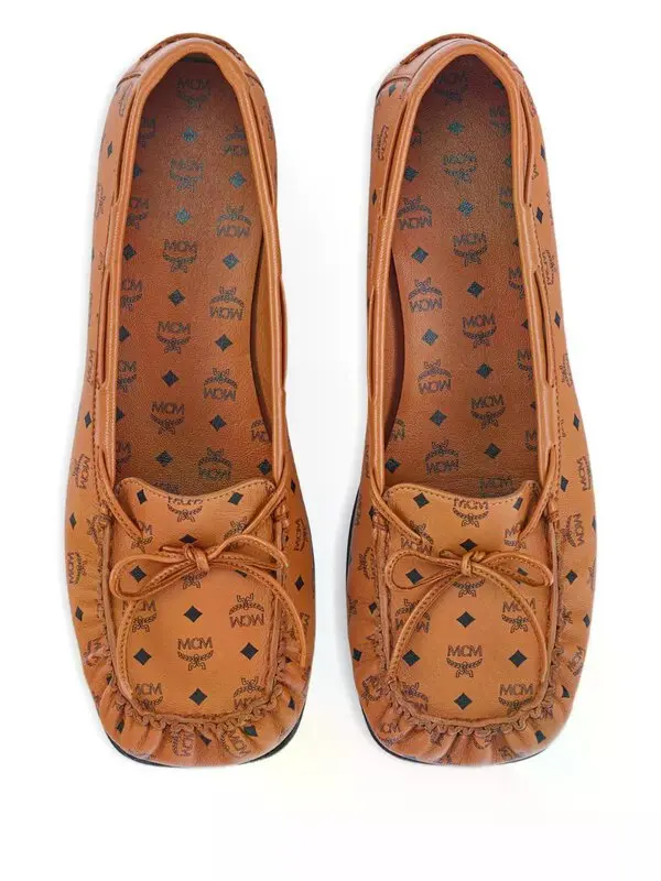 Mcm Monogram Leather Loafers