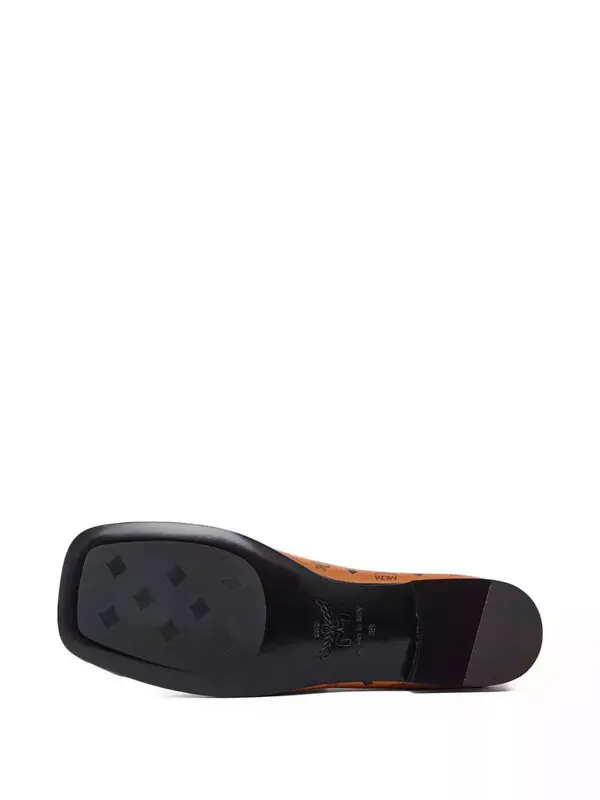 Mcm Monogram Leather Loafers
