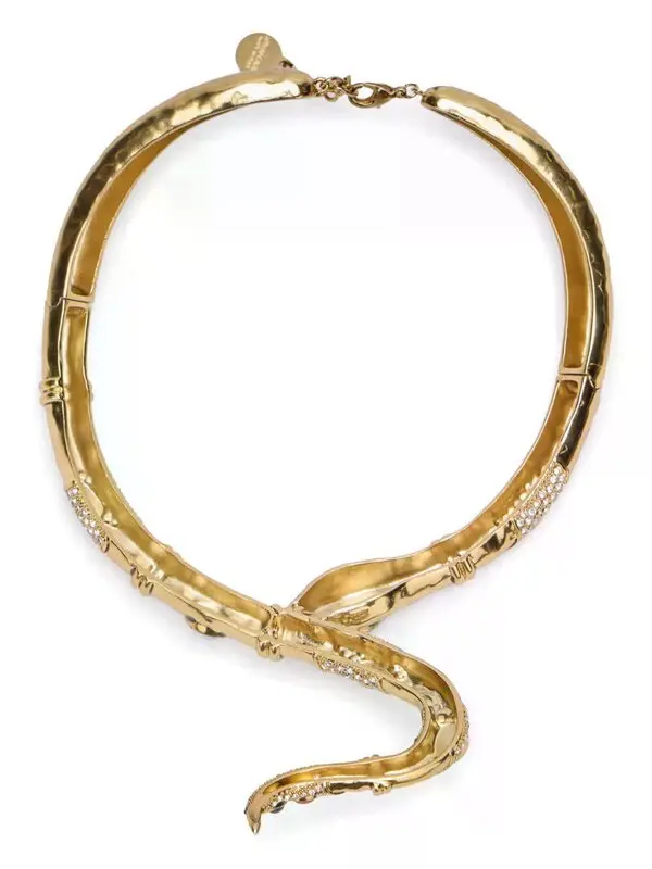 Roberto Cavalli Snake-shaped Crystal-embellished Necklace