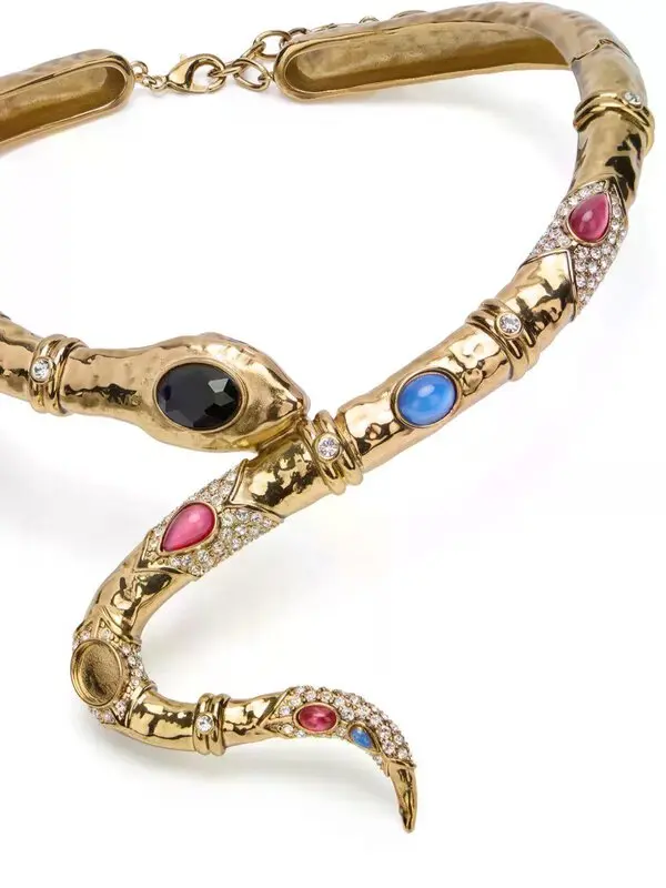 Roberto Cavalli Snake-shaped Crystal-embellished Necklace