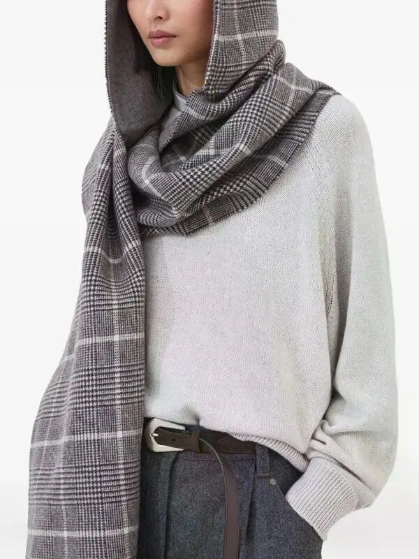 Brunello Cucinelli Checked Cashmere Scarf