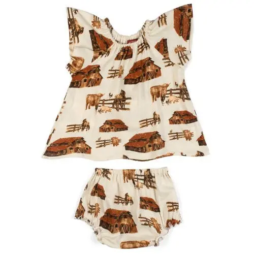 MILKBARN Organic Cotton Dress And Bloomer Set - Homestead