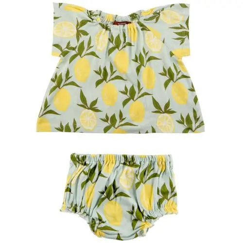 MILKBARN Organic Cotton Dress And Bloomer Set - Lemon