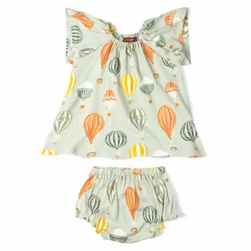 MILKBARN Organic Cotton Dress And Bloomer Set - Vintage Balloons