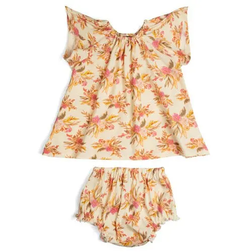 MILKBARN Organic Cotton Dress And Bloomer Set - Vintage Floral