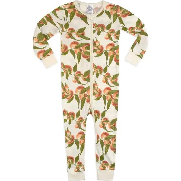 MILKBARN Organic Cotton Zipper Pajama - Peaches