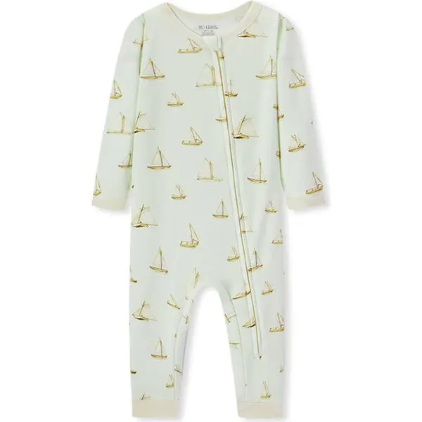 MILKBARN Organic Cotton Zipper Pajama - Sailboat Melody