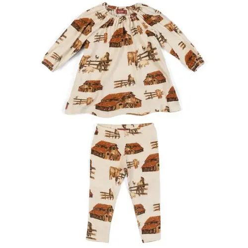 MILKBARN Organic Cotton Dress And Legging Set - Homestead