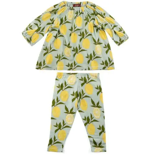 MILKBARN Organic Cotton Dress And Legging Set - Lemon