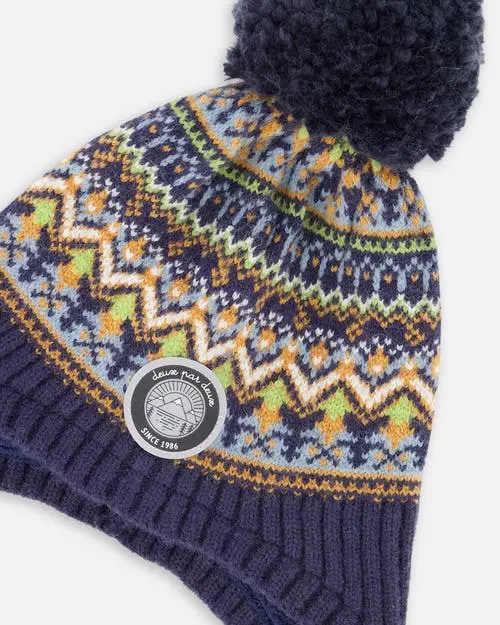 DEUX PAR DEUX Lined Peruvian Knit Hat With Pom-pom