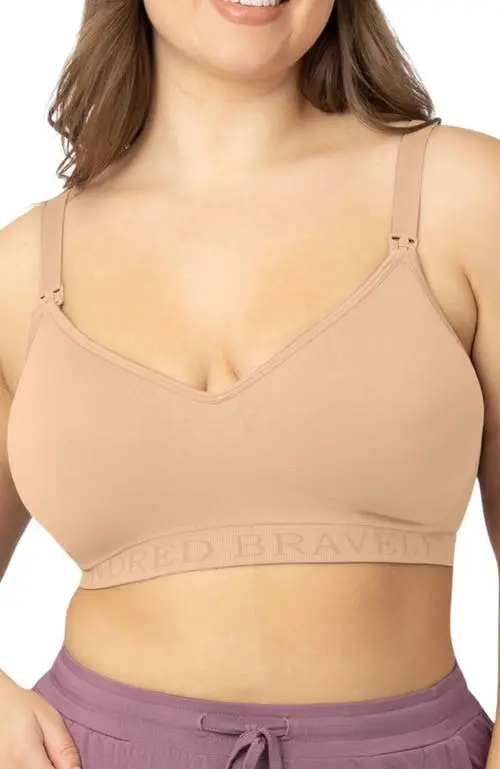 KINDRED BRAVELY Busty Contour Hands-free Pumping & Nursing Bra- Sizing Options Available In E-h Cup - Beige