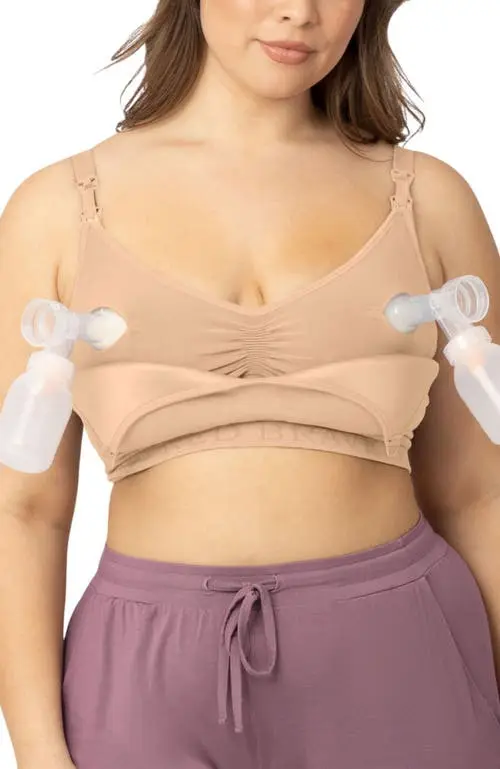 KINDRED BRAVELY Busty Contour Hands-free Pumping & Nursing Bra- Sizing Options Available In E-h Cup - Beige