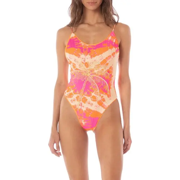 MAAJI Flamingo Swirl Luster Reversible One-piece Swimsuit - Pink