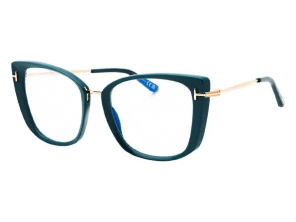 TOM FORD Cat Eye Eyeglasses - Shiny Teal/rose Gold (ft5816/b 089)