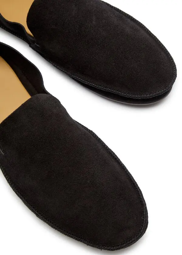 THE ROW Tyler Suede Loafers - Black