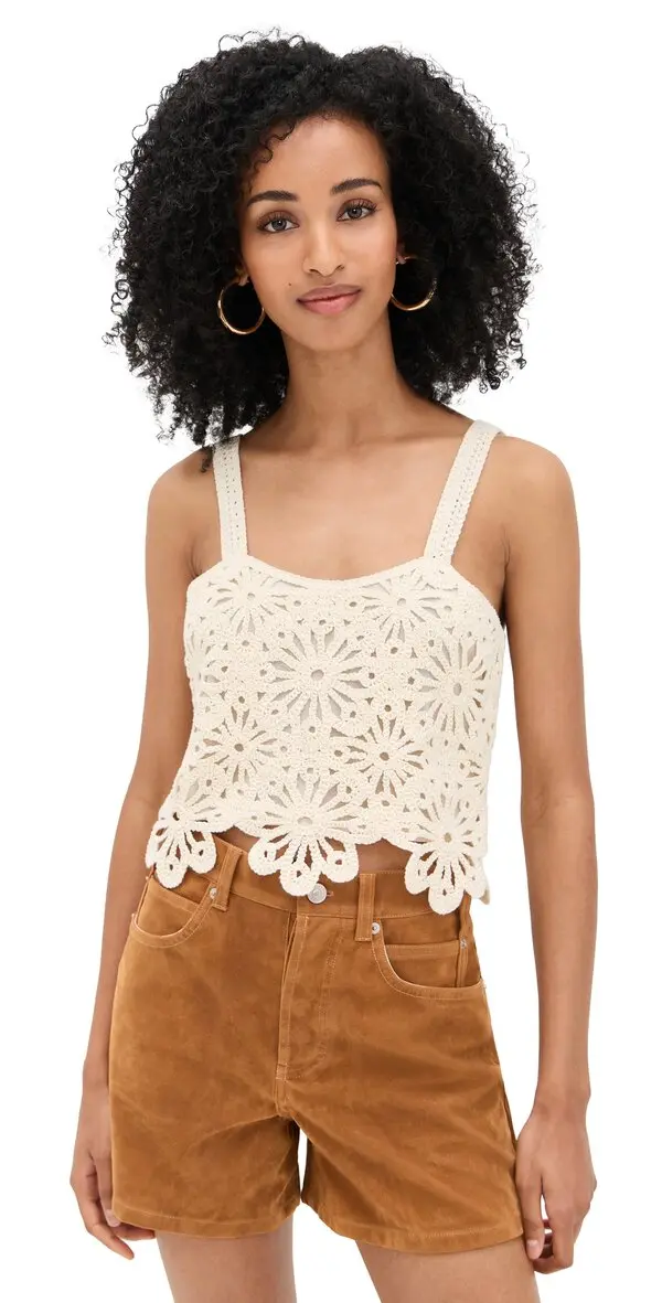 LE BOP Crochet Floral Tank