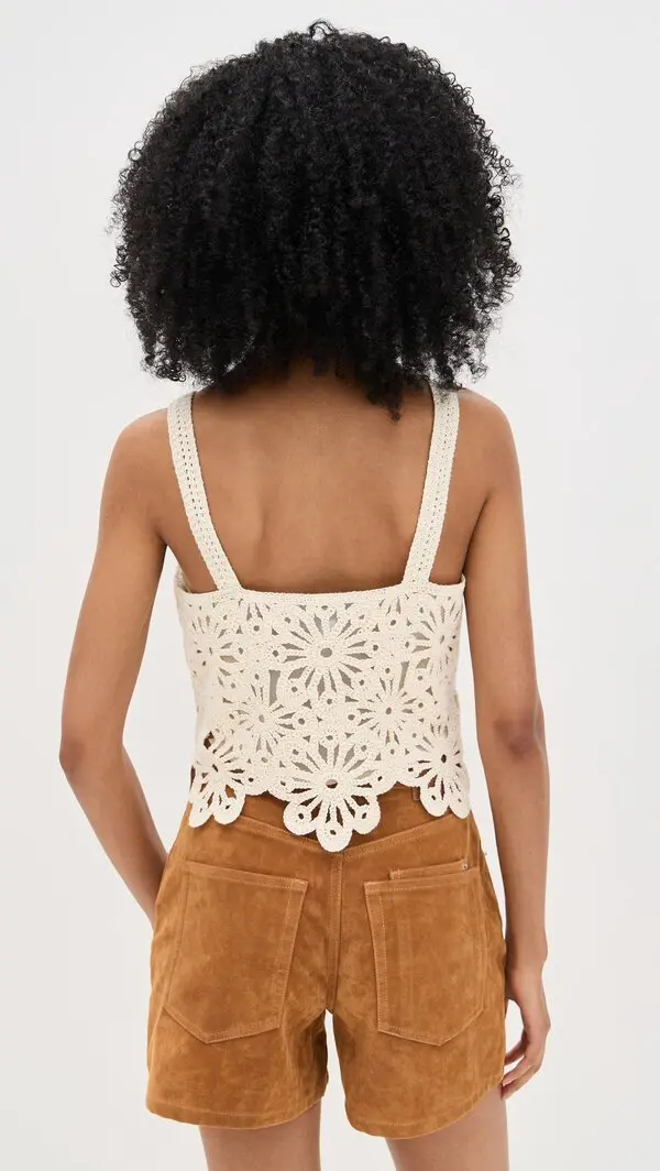 LE BOP Crochet Floral Tank