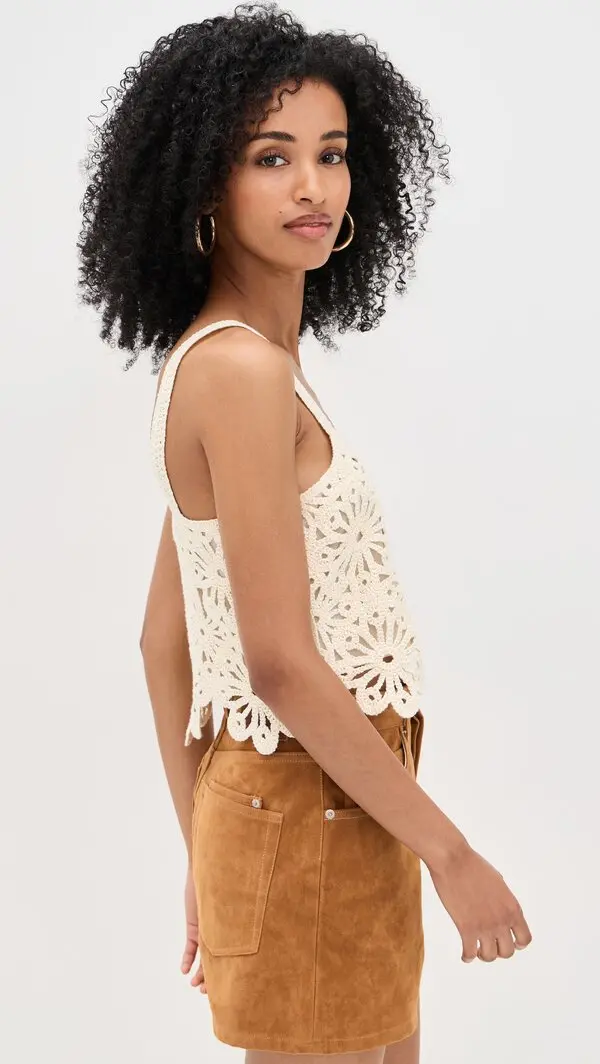 LE BOP Crochet Floral Tank