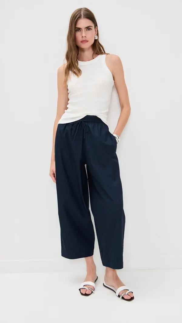 LE BOP Marcela Barrel Pants - Navy