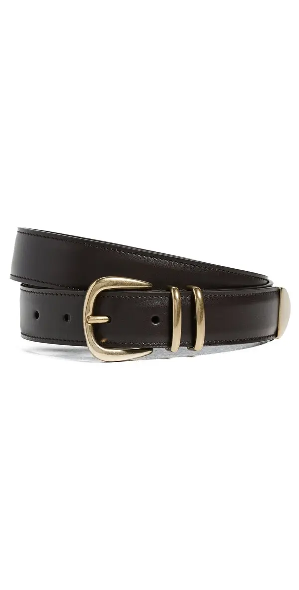 A.L.C. Carson Leather Belt - Brown/light Gold