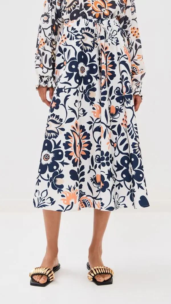 La DoubleJ Floral Print Drawstring Skirt